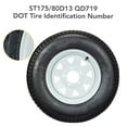 2 Pack ST175-80D13 Trailer Tires with 13'' Rims, 5 Lug on 4.5'', Load ...