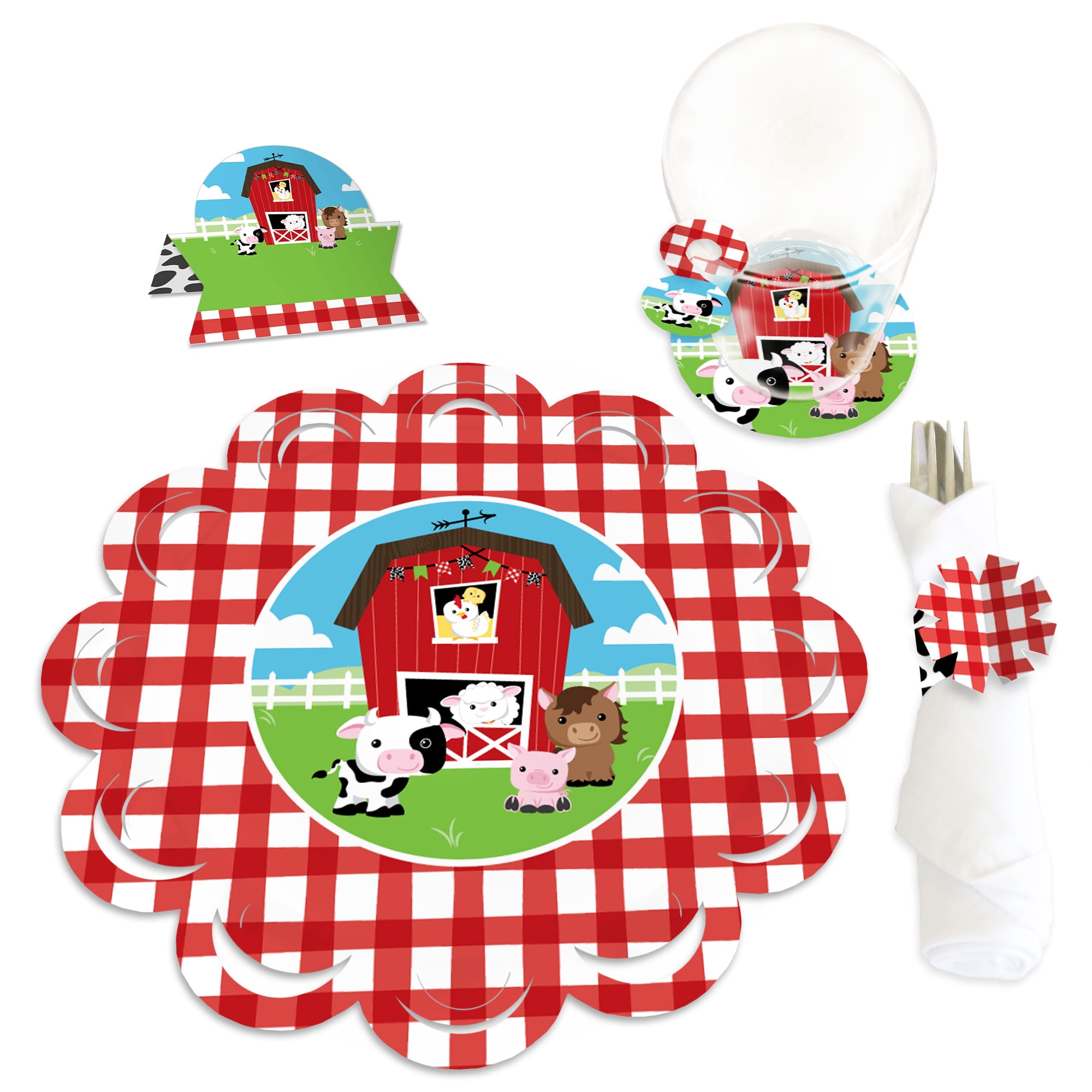 Big Dot of Happiness Farm Animals - Barnyard Baby Shower or Birthday ...
