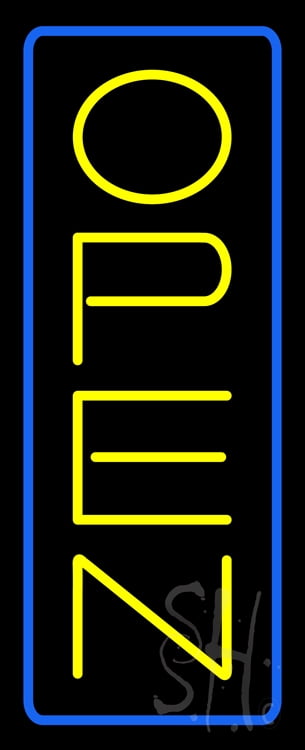 Open - Vertical Yellow Letters with Blue Border LED Neon Sign 24 x 10 ...