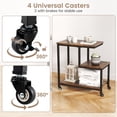 Chateauy Space-Saving G-Shaped Rolling Side Table, 3-Tier Open Shelf ...
