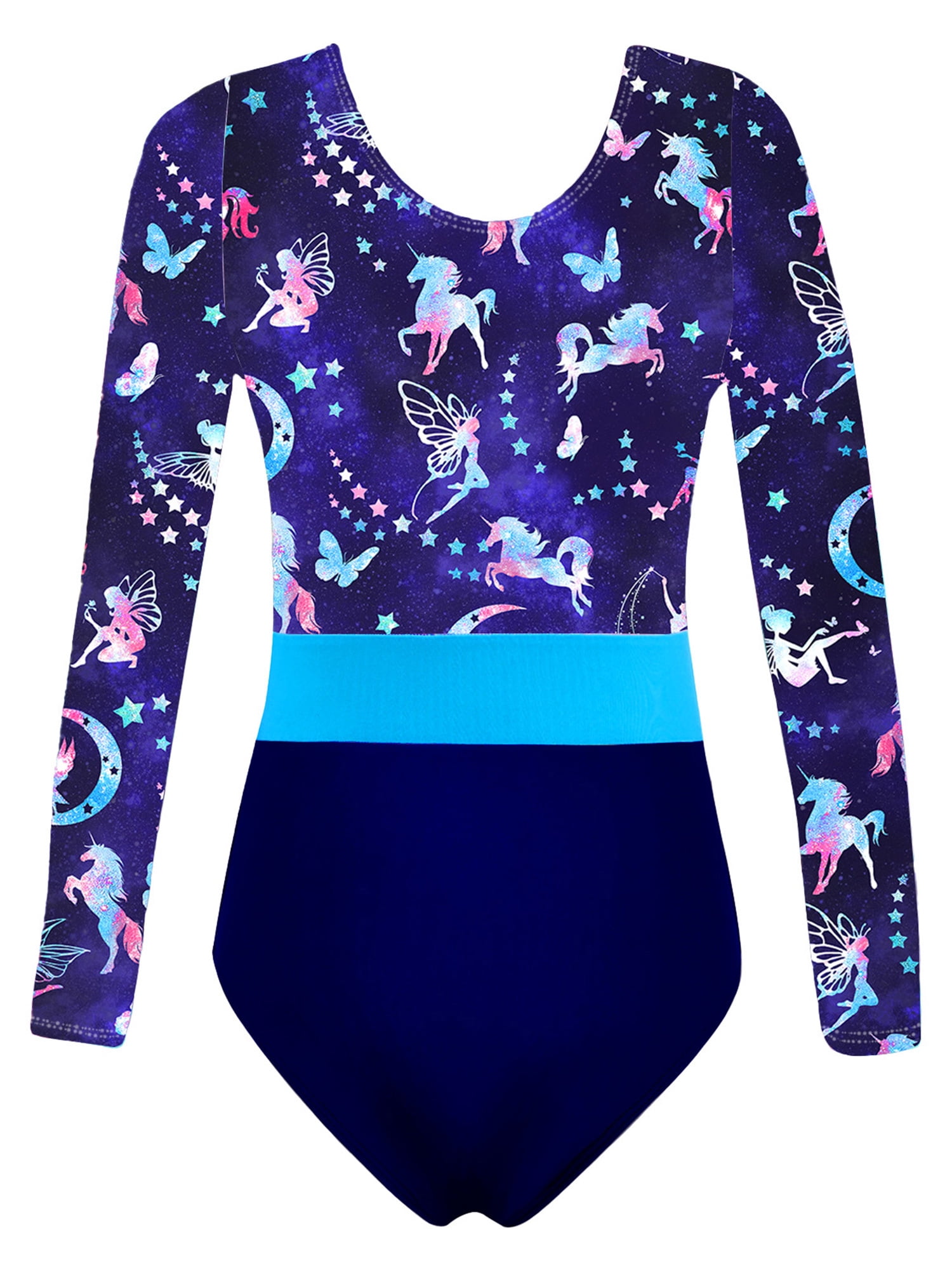 iEFiEL Girls Gymnastics Leotard Long Sleeves Dance Unitard Athletic ...