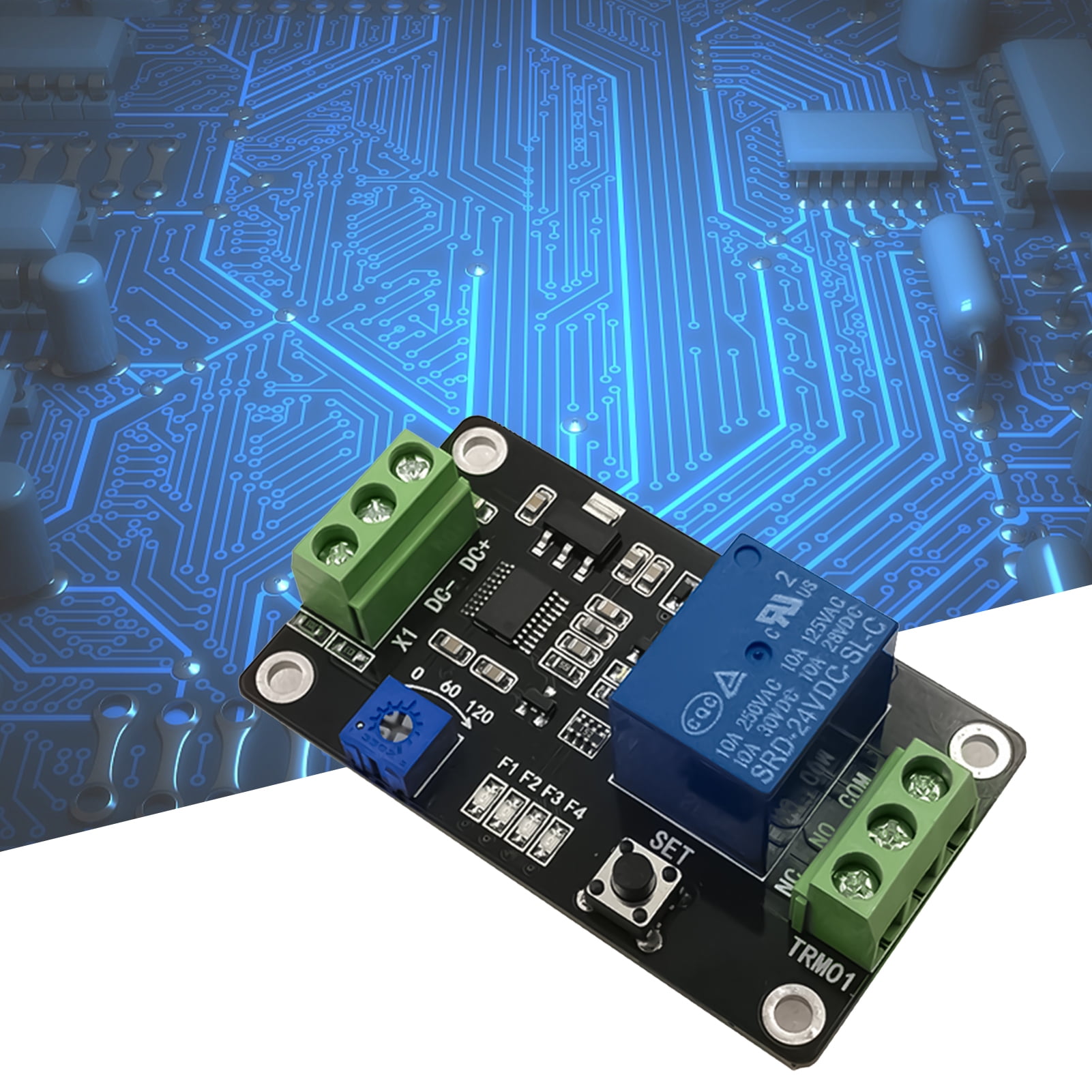 Opolski TRM01 Time-delay Relay Module Multi-functional Self-locking PCB Reverse Protection Delay ...