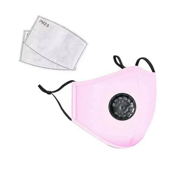 Reusable Face Mask with Breathing Air Valve and 2 Free Carbon Filters ...