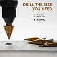 6 count Step Drill Bit Set, Unibit Drill Bits, Stepped Up Bits ...
