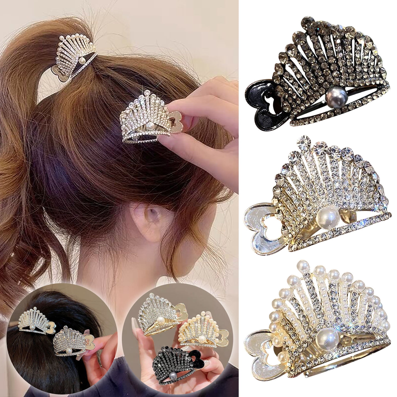 Fiudx Pinza para El Cabello, Accesorios de Perlas con Flecos, Banda ...