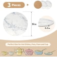 8 Inch Trivets for Hot Dishes, Pots and Pans, Marble Style Ceramic ...