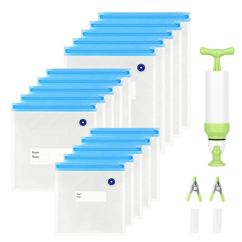 15pcs Reusable Vacuum Food Storage Bags(3 Sizes Vacuum Food Bags),1 ...