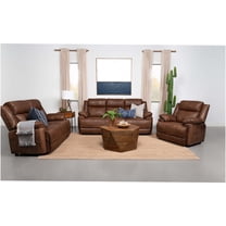 JERFIT Modern Red Faux Leather Reclining Sofa with Wall Hugger Design ...