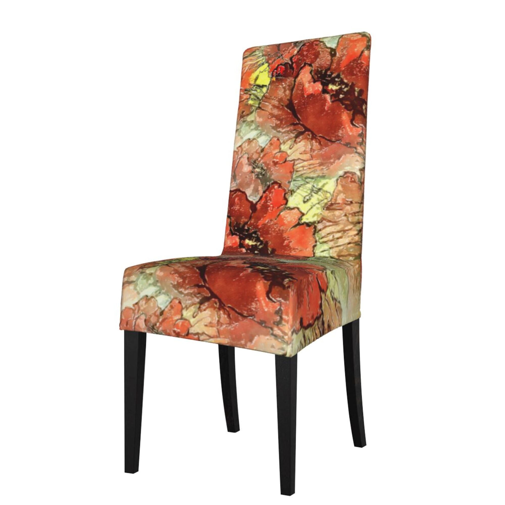 ZICANCN Watercolor Red Flower Pattern Chair Protectors Seat Covers , Dining Chair Slipcovers for ...