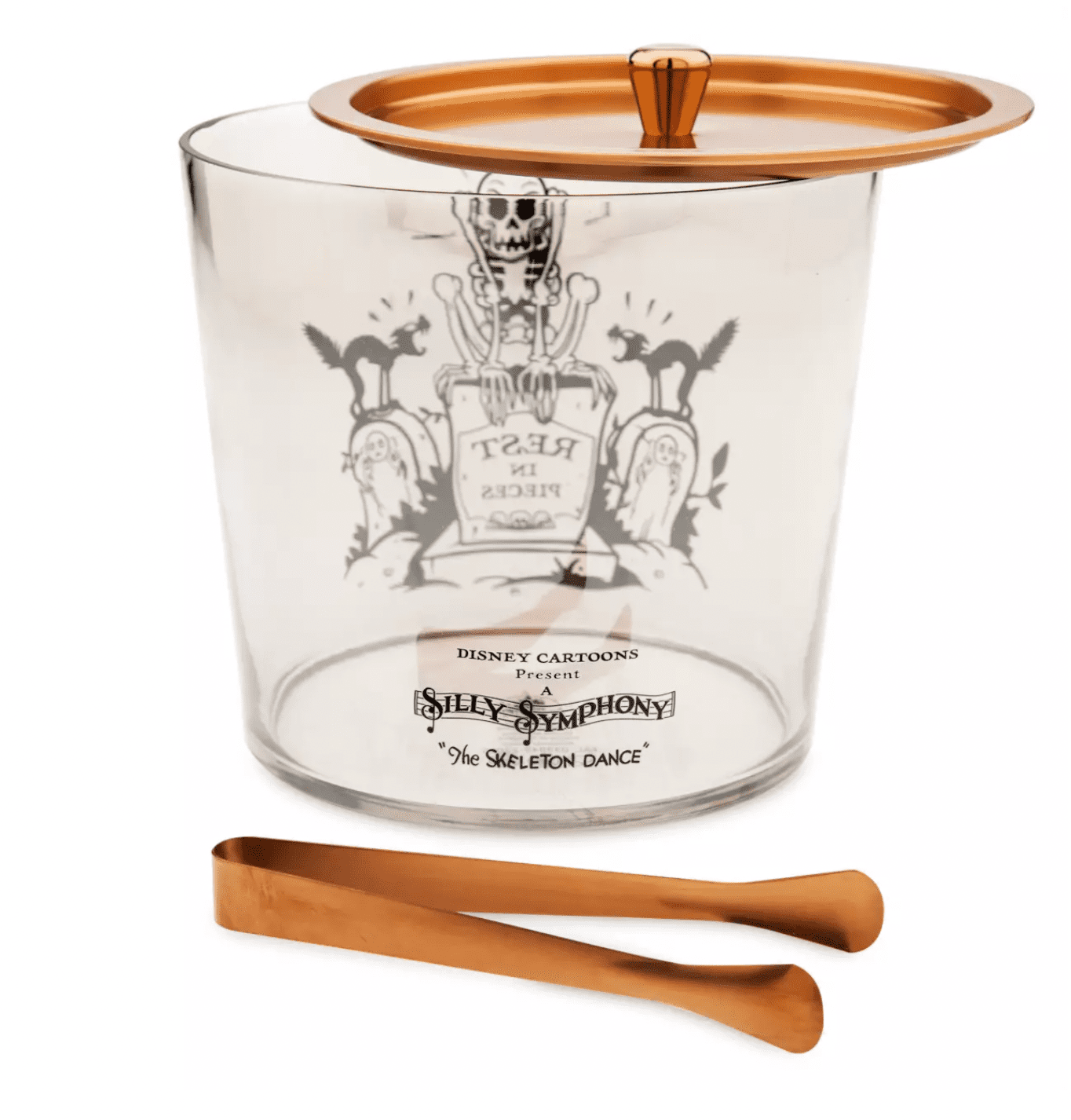 Disney Halloween Mickey The Skeleton Dance Ice Bucket with Tongs and ...