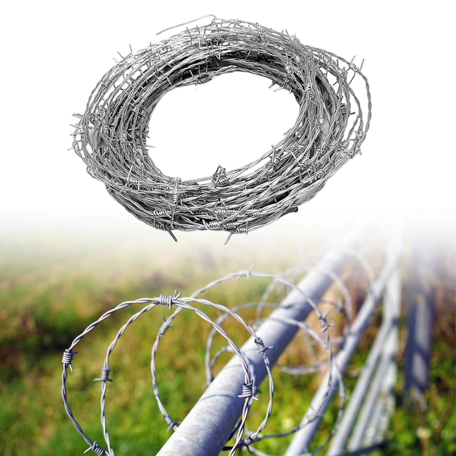 Colaxi Barbed Wire Barbed Wire Fence Wear Resistant Security Protection Barbed Wire Roll Barbwire for Construction Sites Crafts Home 20m