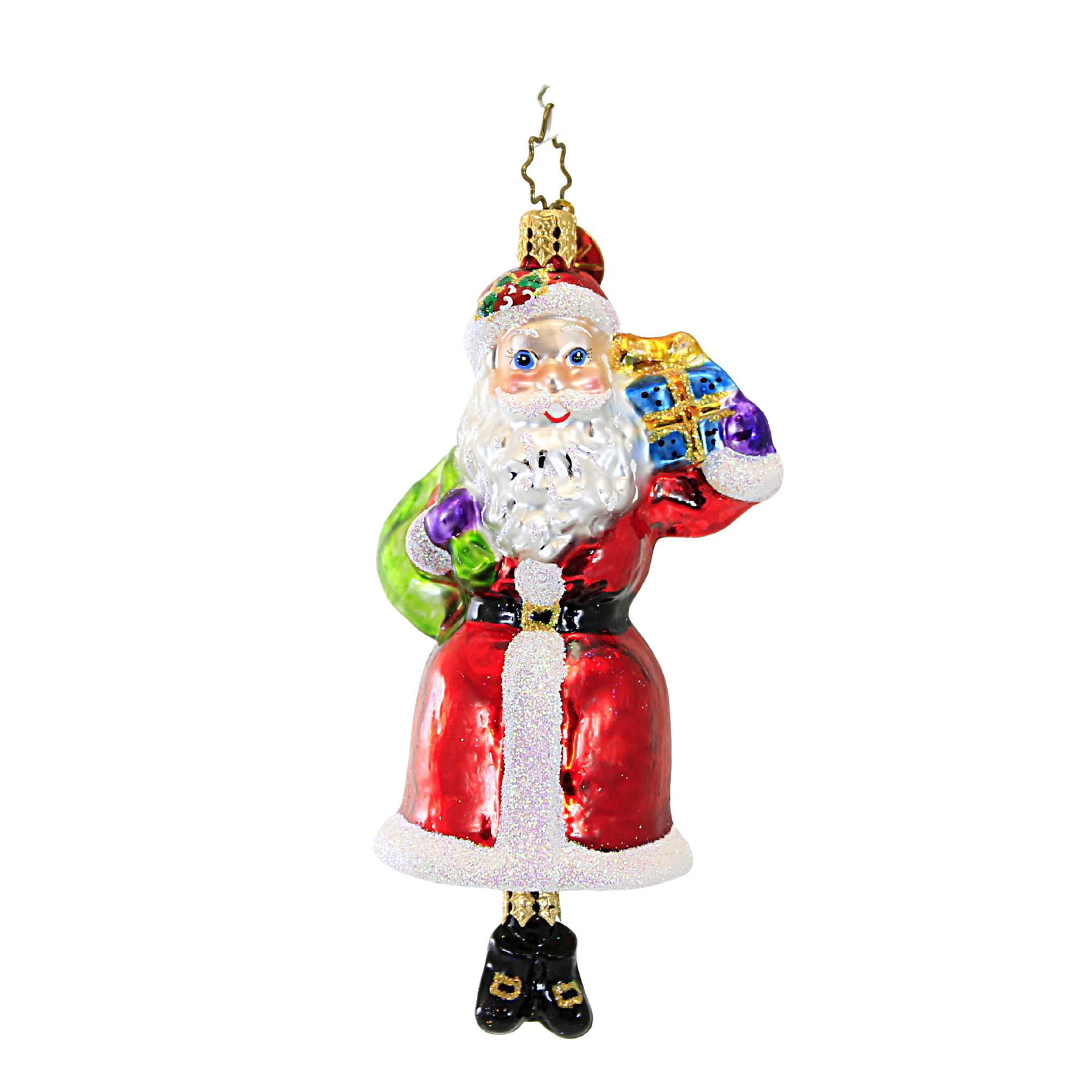 Christopher Radko RING-A-DING SANTA Glass Ornament Christmas - Walmart.com