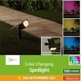 Mainstays 100 Lumen Solar Powered Color Change LED Spotlight Color ...