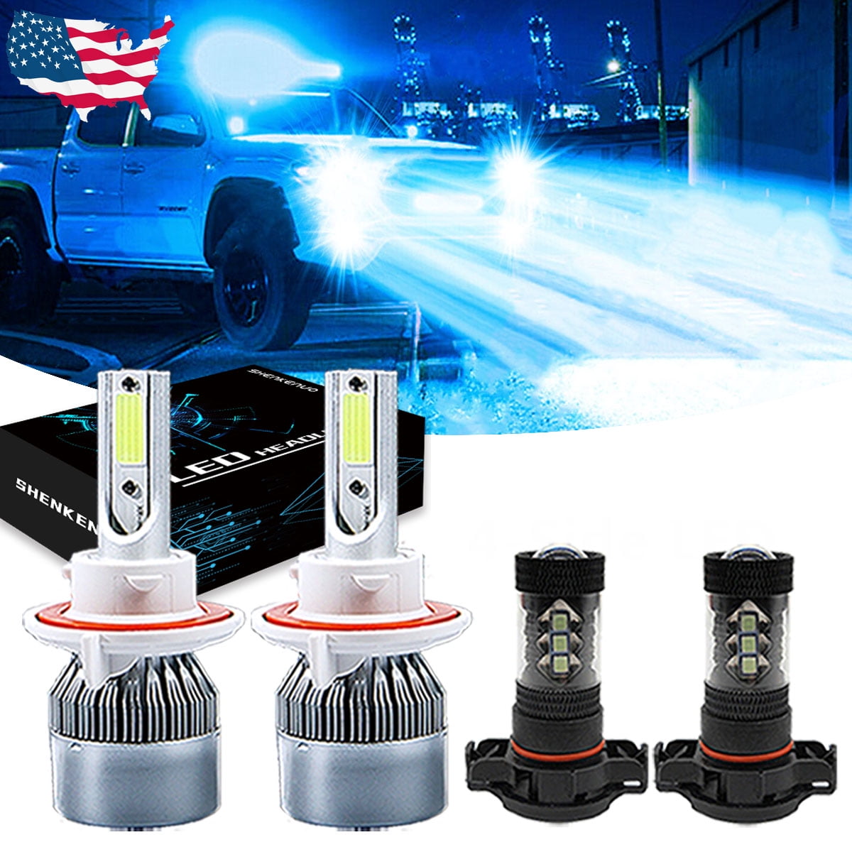 SHENKENUO For 2008-2014 Dodge Challenger LED Headlight High Low Beam ...