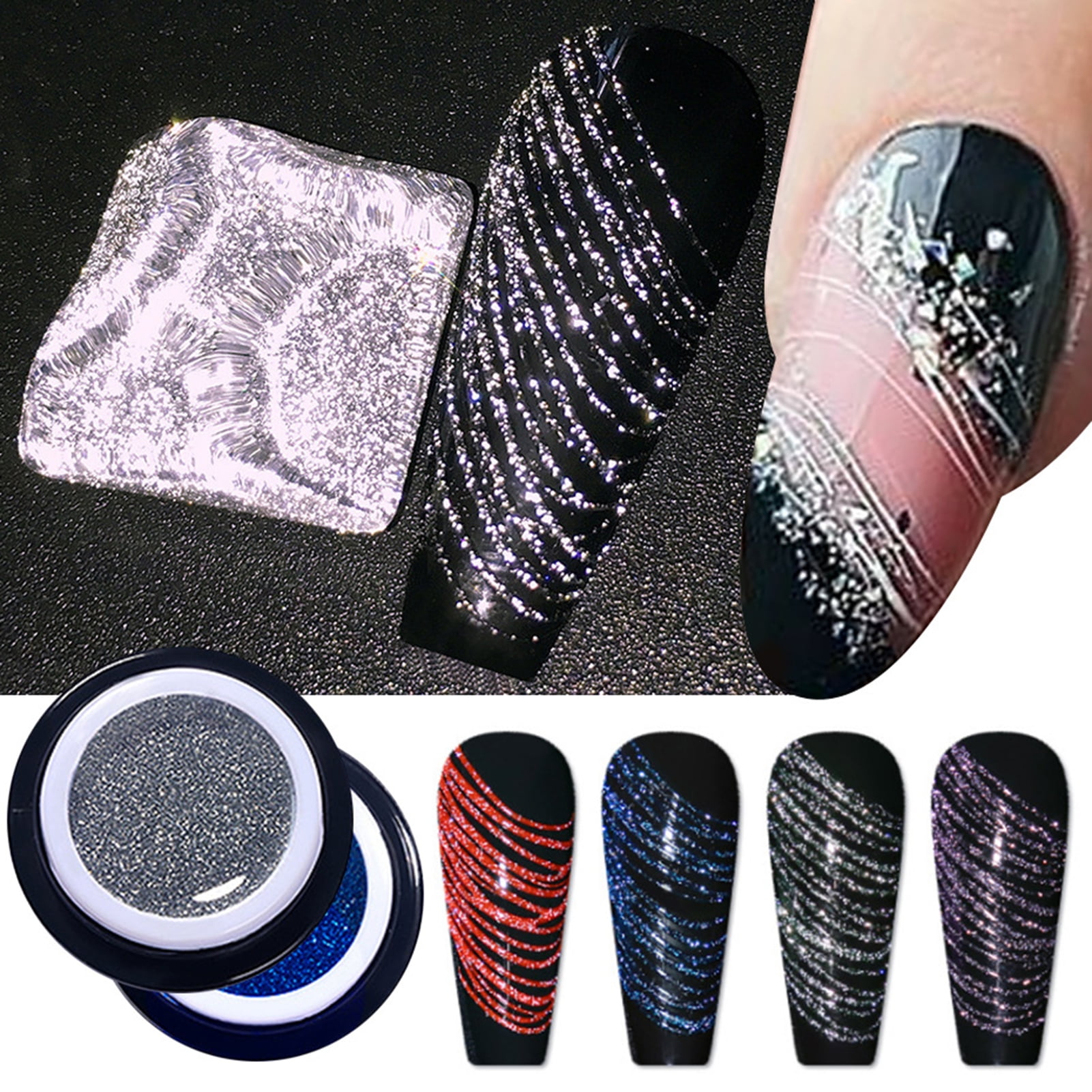 opvise 6ml DIY Nail Art Gel High Elasticity Portable Nail Line Varnish ...