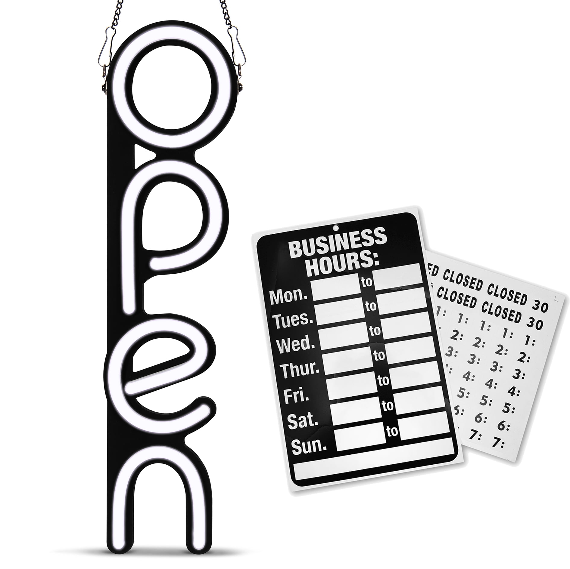 Lostronaut LED Open Sign for Business Vertical LED Sign Lights ...