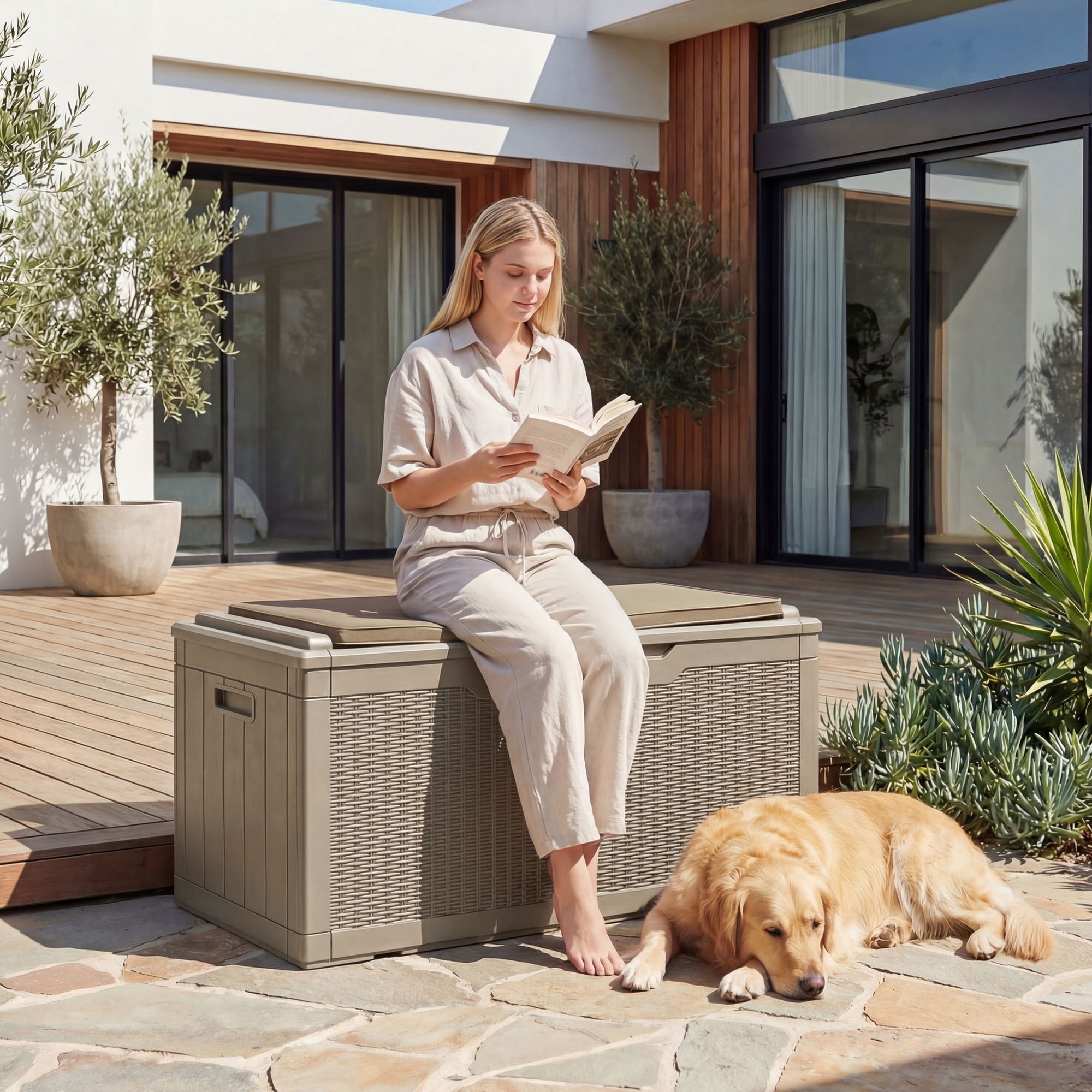 Click here for Homall 100-Gallon Outdoor Resin Deck Box For All-W... prices