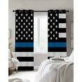 Blue White American Police Flag Blackout Curtains 72 Inches Long ...