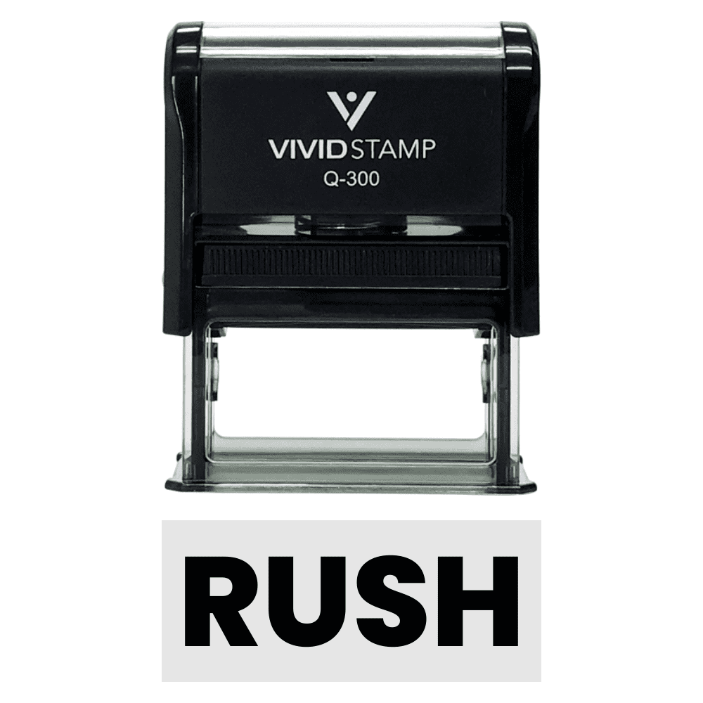 Vivid Stamp RUSH Self-Inking Office Rubber Stamp (Black) - Large ...
