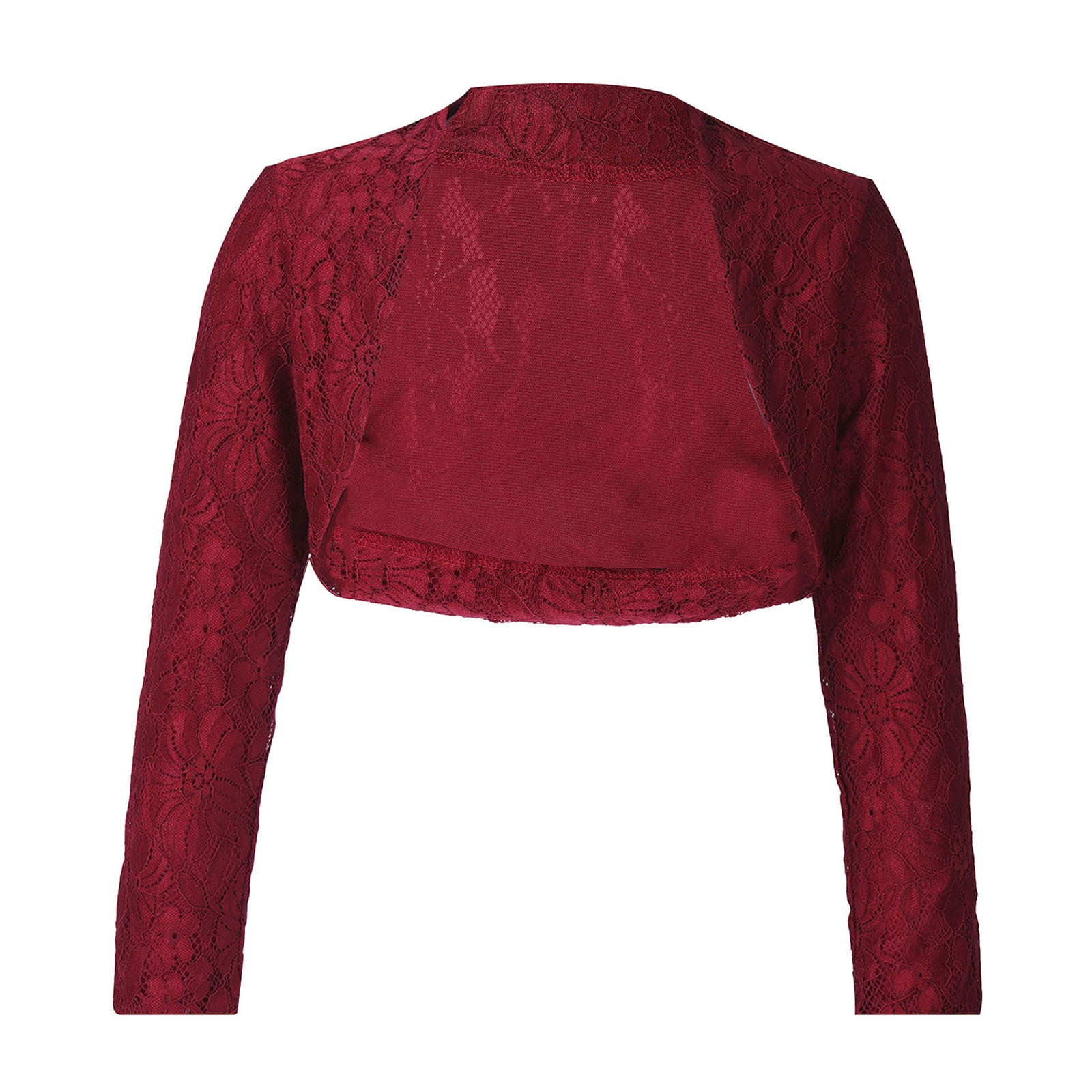 MSemis Kids Girls Open Front Shrugs Long Sleeve Floral Lace Bolero ...