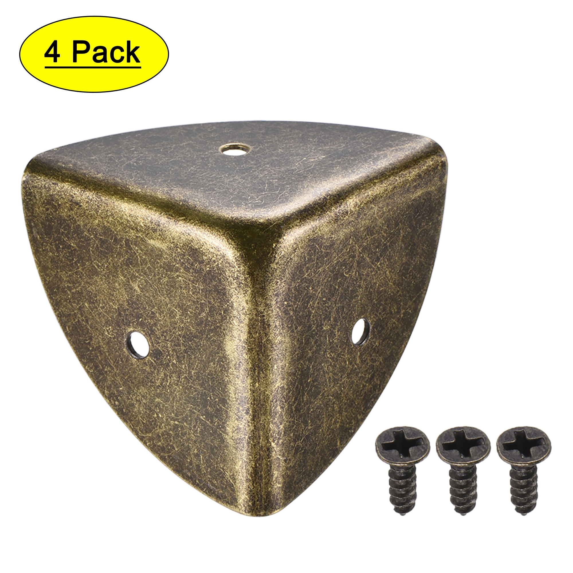 40x40x40mm Metal Box Corner Protectors Electroplated Bronze Tone 4 Pack ...