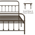 Topeakmart Classic Iron Bed Frame, High Headboard & Footboard, Vintage ...