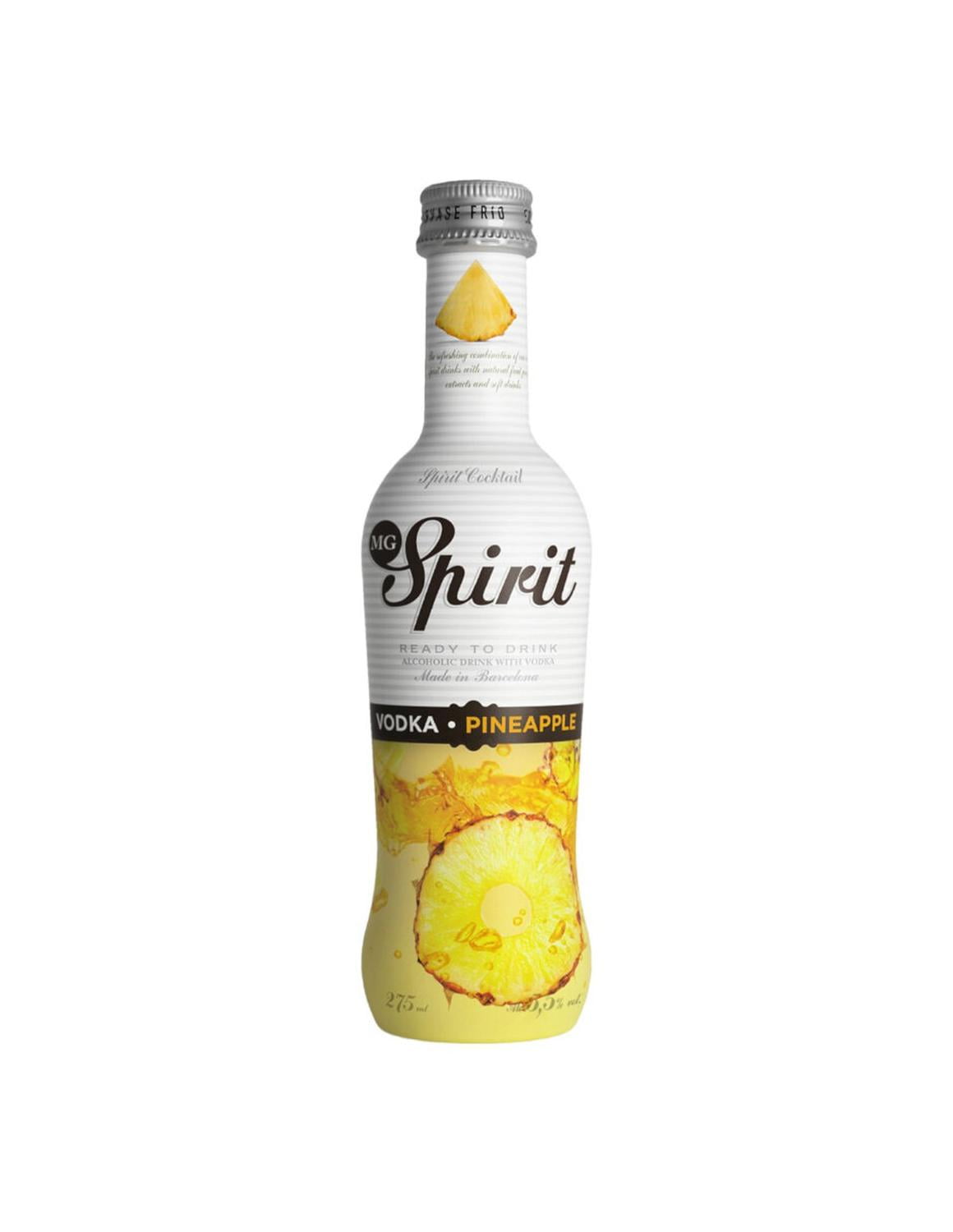 Pack de 12 Vodka MG Spirit Pineapple 275 ml | Bodega Aurrera en línea