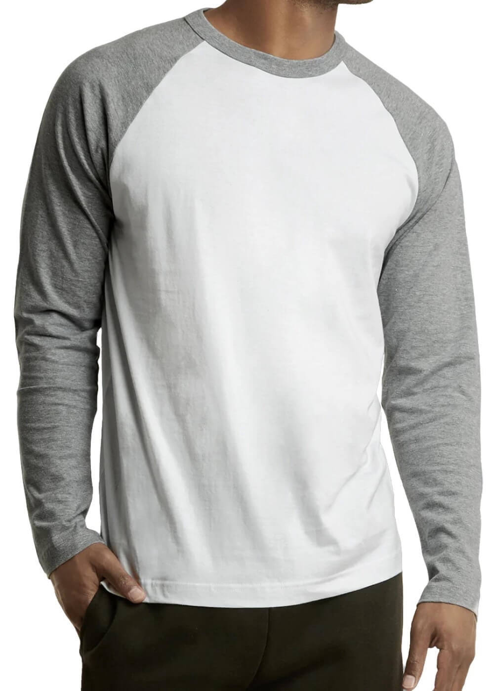 Men's Long Sleeve Crew Neck Baseball Shirt, Casual Dynamic Cotton ...