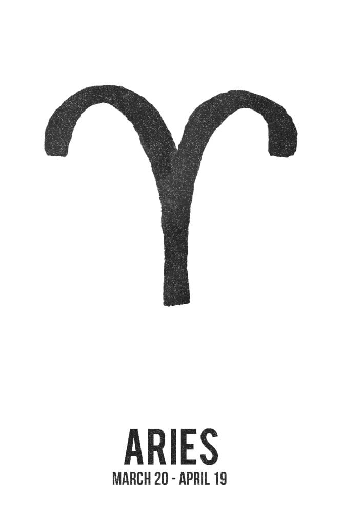 Aries, Astrology Zodiac Symbol, Ink Drawing (24x36 Giclee Gallery Art ...