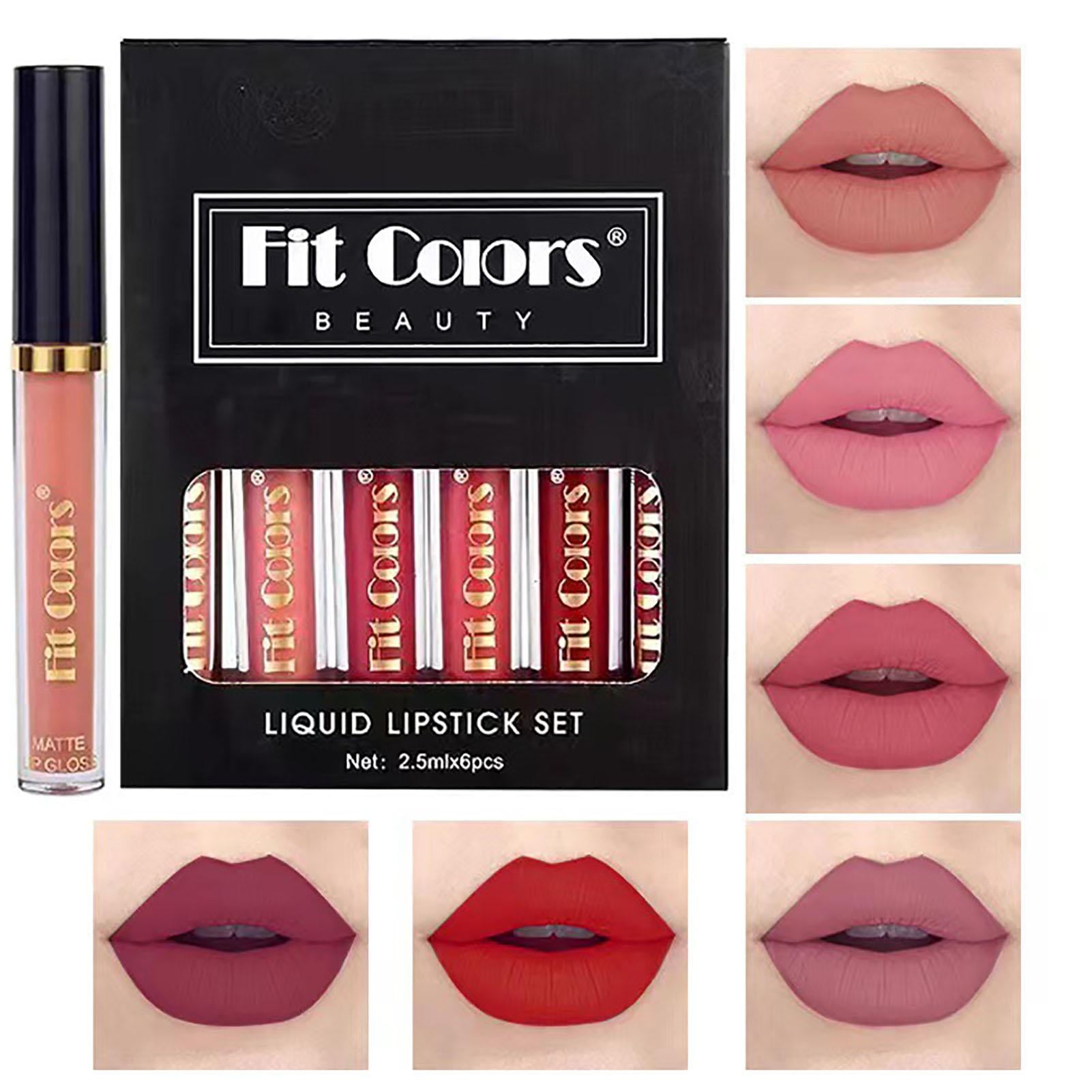 Matte Liquid Lipstick | 6Pcs Moisturizing Lip Gloss | Long-Lasting Wear ...