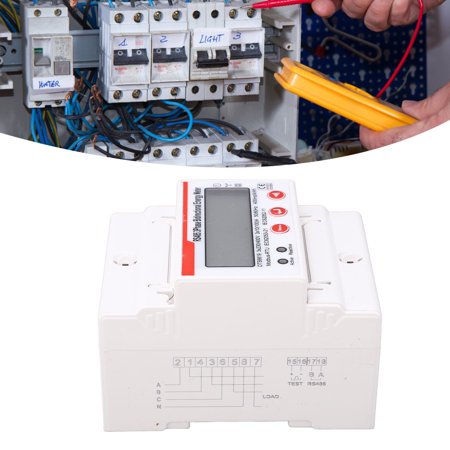 DIN Rail Power Meter, LED Pulse Output Indication Bidirectional ...