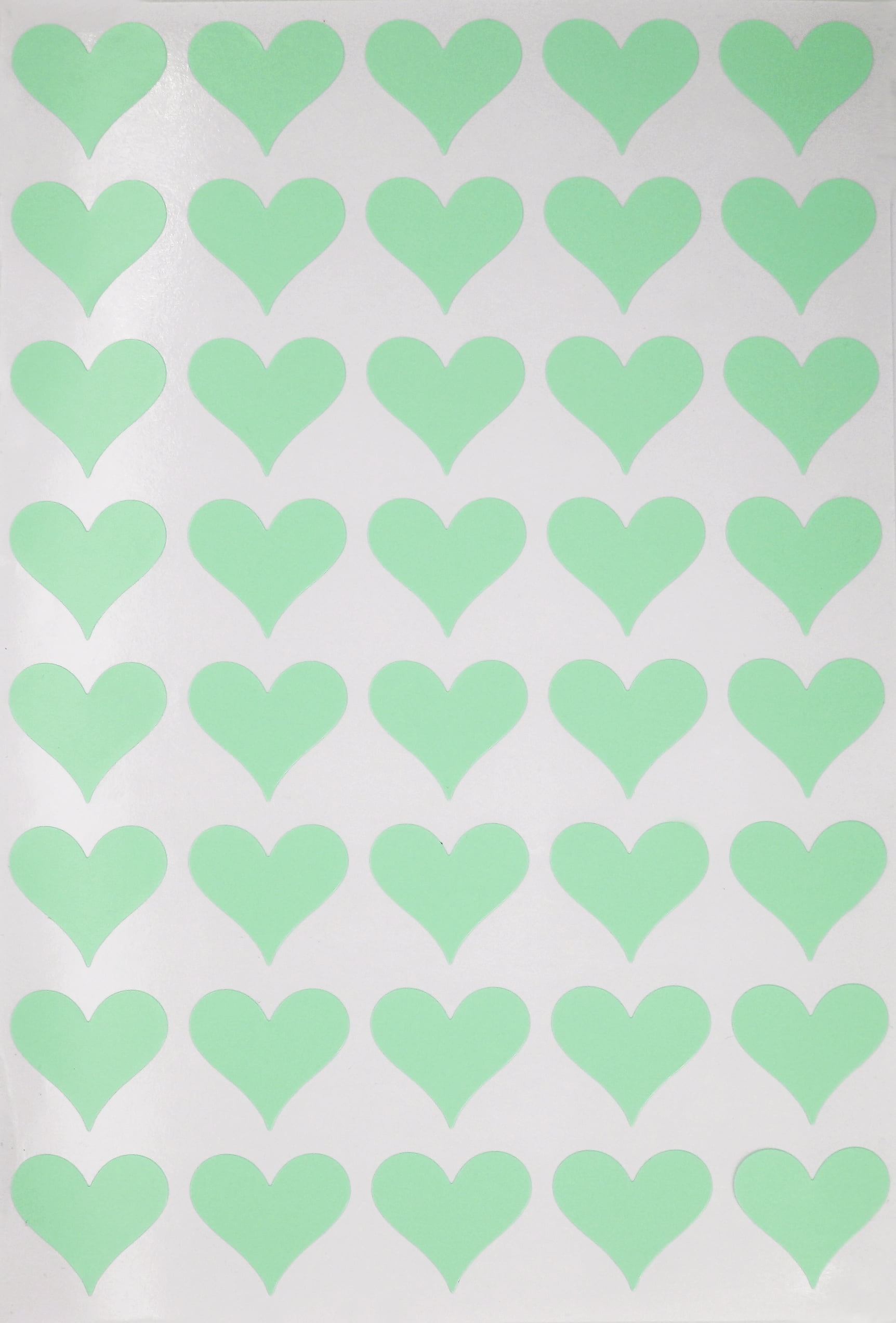 Royal Green Pastel Green Heart Stickers 19MM (3/4 Inch) Decorative ...
