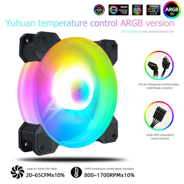 COOLMOON 12cm PC Case Fan Chasis CPU 5V 3Pin ARGB PWM Radiador de refrigeración | Walmart en línea