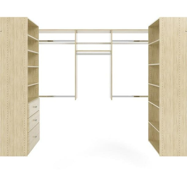 The Stow PH61-MJ 8-4 ft. U-Shape Walk-In Closet Kit, Honey Blonde ...