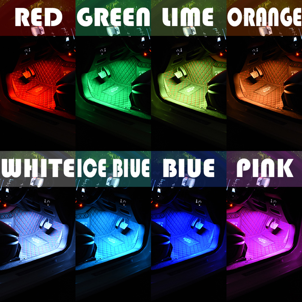 Amdohai Car RGB LED Strip Light Atmosphere Foot Ambient Lights one for ...