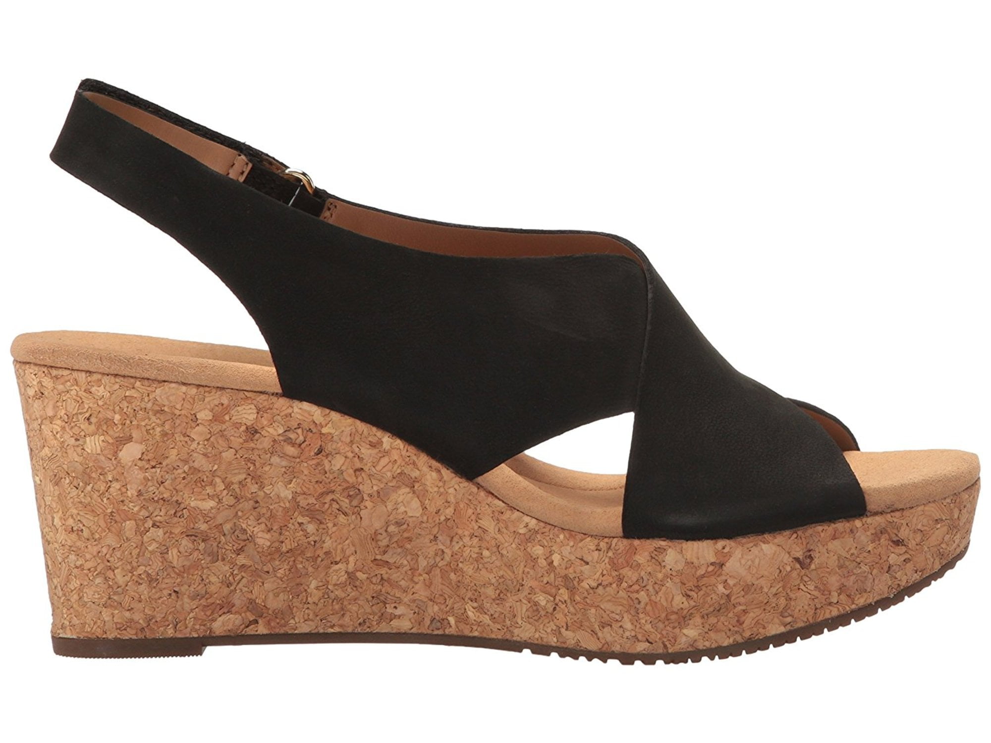 CLARKS Womens Annadel Eirwyn Open Toe Casual Platform, Black Nubuck ...