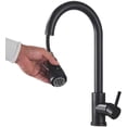 Waterfall Faucet Black Kitchen Single Hole Pull Out Spout Kitchen Sink ...
