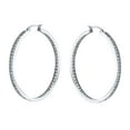 Bling Jewelry 14K Silver Tone Stainless Steel Triple Hoop Earrings with ...