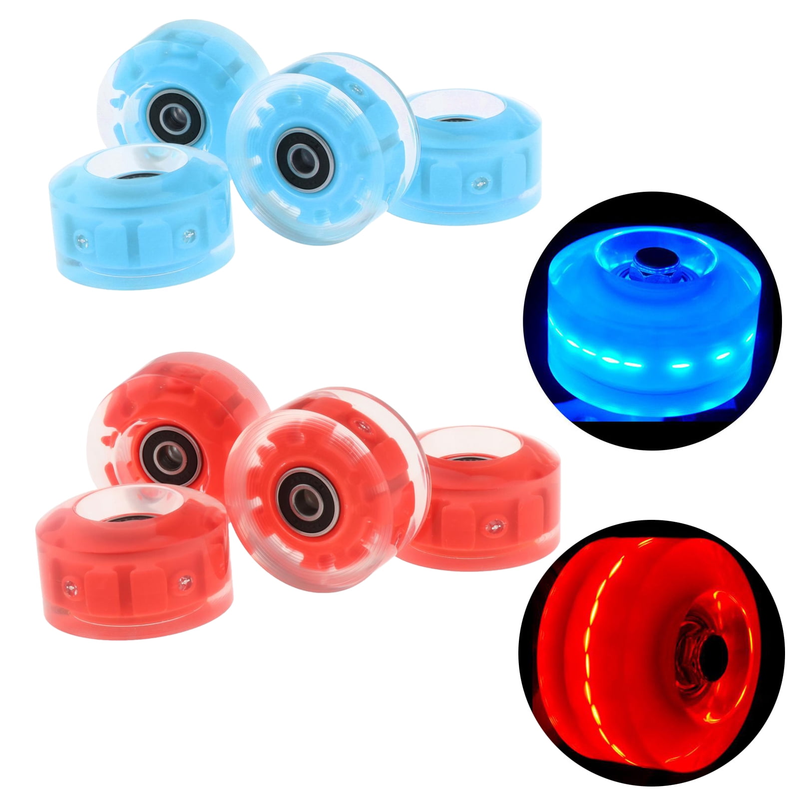 Ruedas de patín de ruedas luminosas de 8 piezas con rodamientos para ...