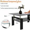 Holaki 2-Layer Glass Coffee Table for Living Room, Black Tempered Glass ...