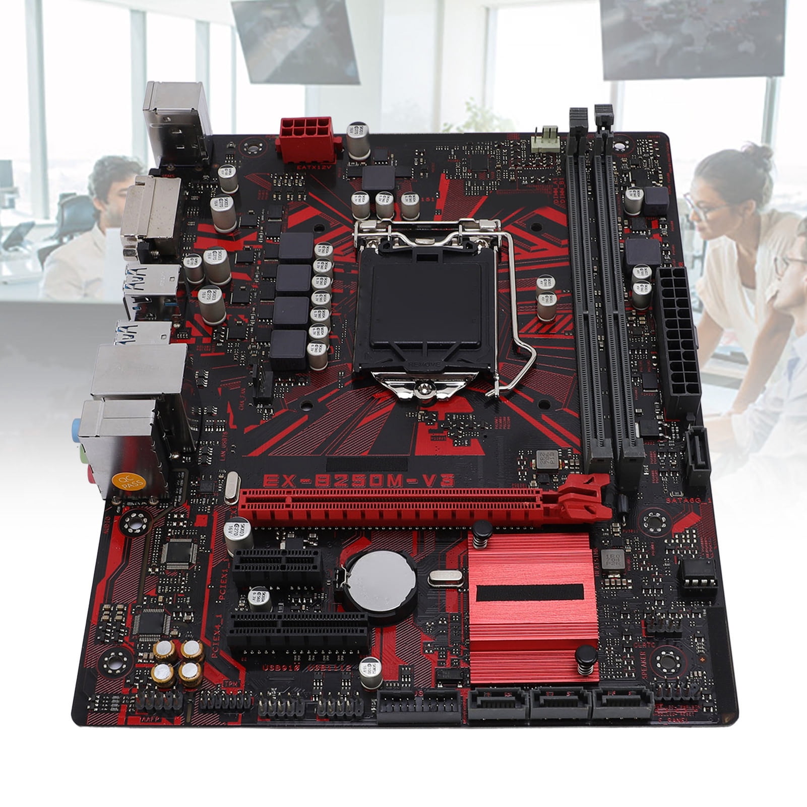 M-ATX Computer Motherboard, DVI Output Efficient 14nm CPU PCB Metal EX ...