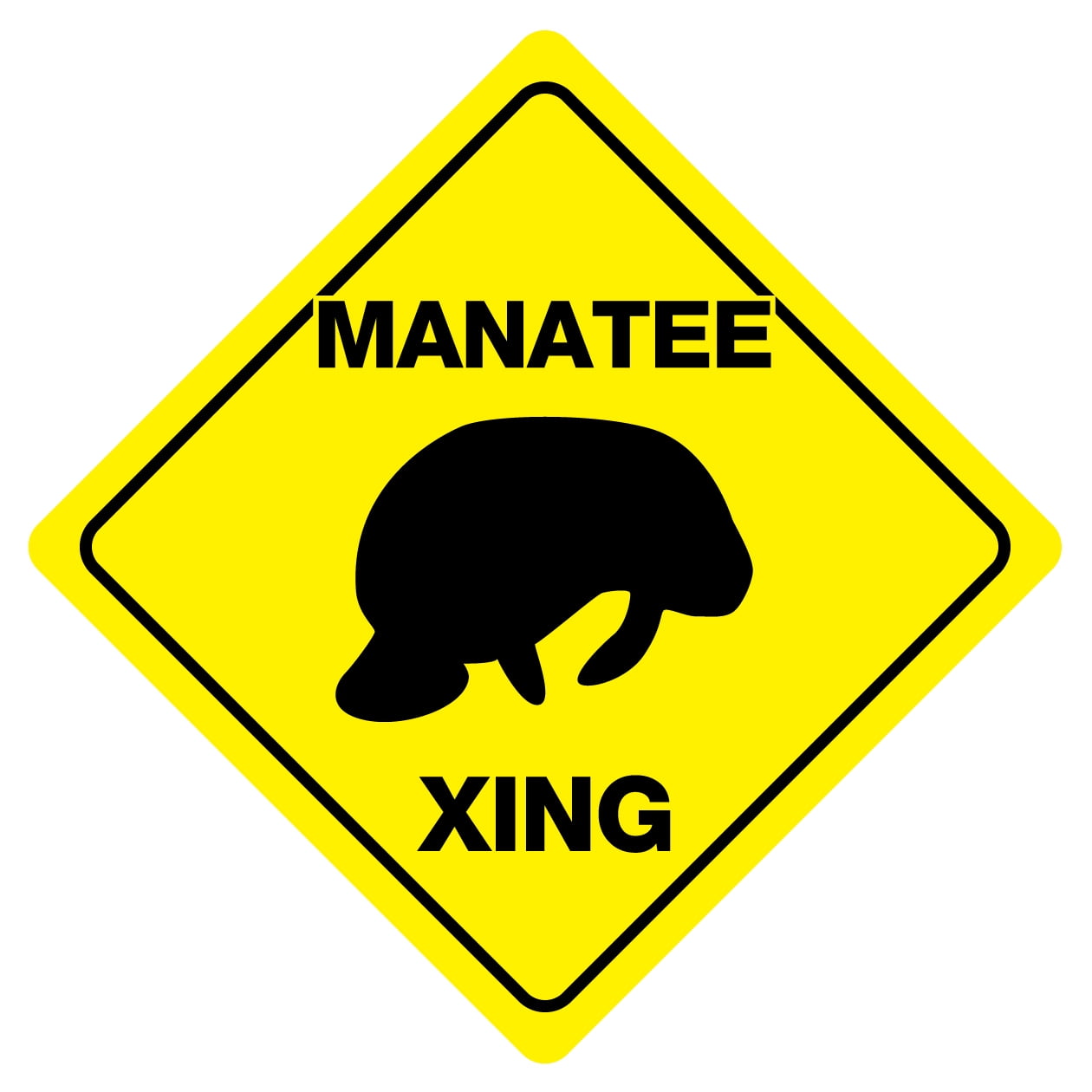MANATEE XING Funny Novelty Crossing Sign - Walmart.com
