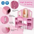Costway Kids Vanity Table & Chair Set 2-in-1 Princess Pretend Play ...