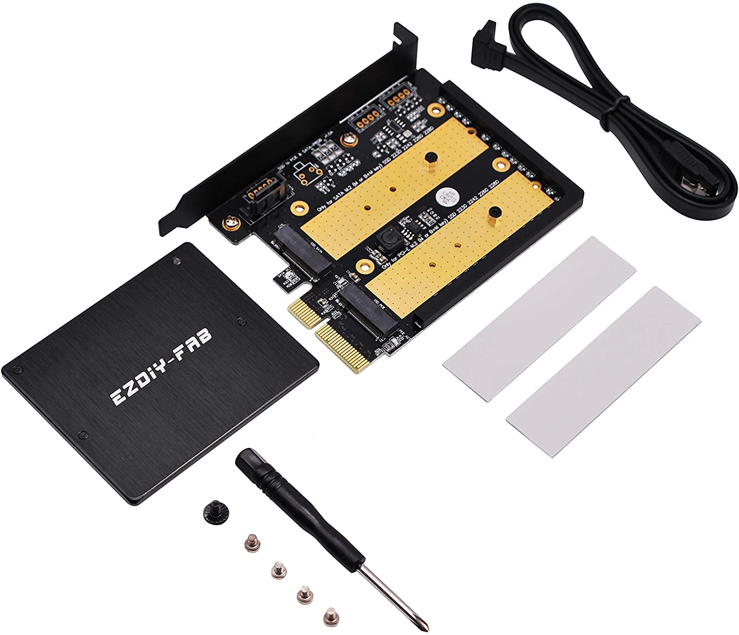 Ezdiy-Fab M2 Dual 20190819 5V ARGB M.2 PCIE und SATA-Adapter mit Lüfter ...