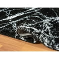 HR Ultra-Soft Black and White Shaggy Rug with Elegant Marble Pattern ...
