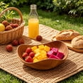 SHJHENG Wood Grain Triangular Fruit Bowl – Stylish Wave-Shaped Serving ...