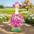 Bright Pink Daisy Print Goose Outfit Floral Dress for 23'' Cement ...