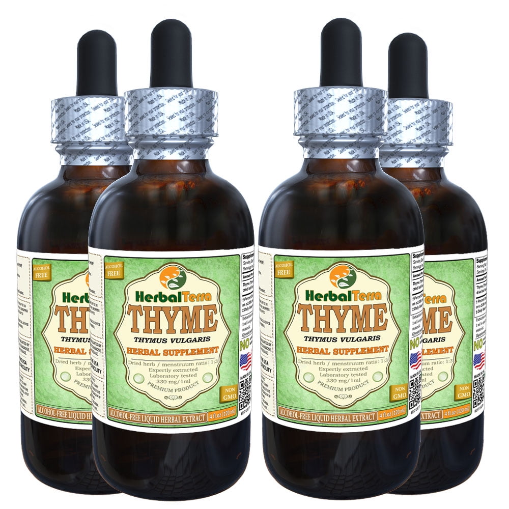 Thyme (Thymus Vulgaris) Glycerite, Organic Dried Leaves Alcohol-FREE ...