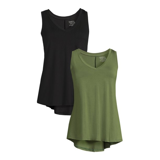 Time and Tru Women's High Low Tank Top, 2-Pack - Walmart.com