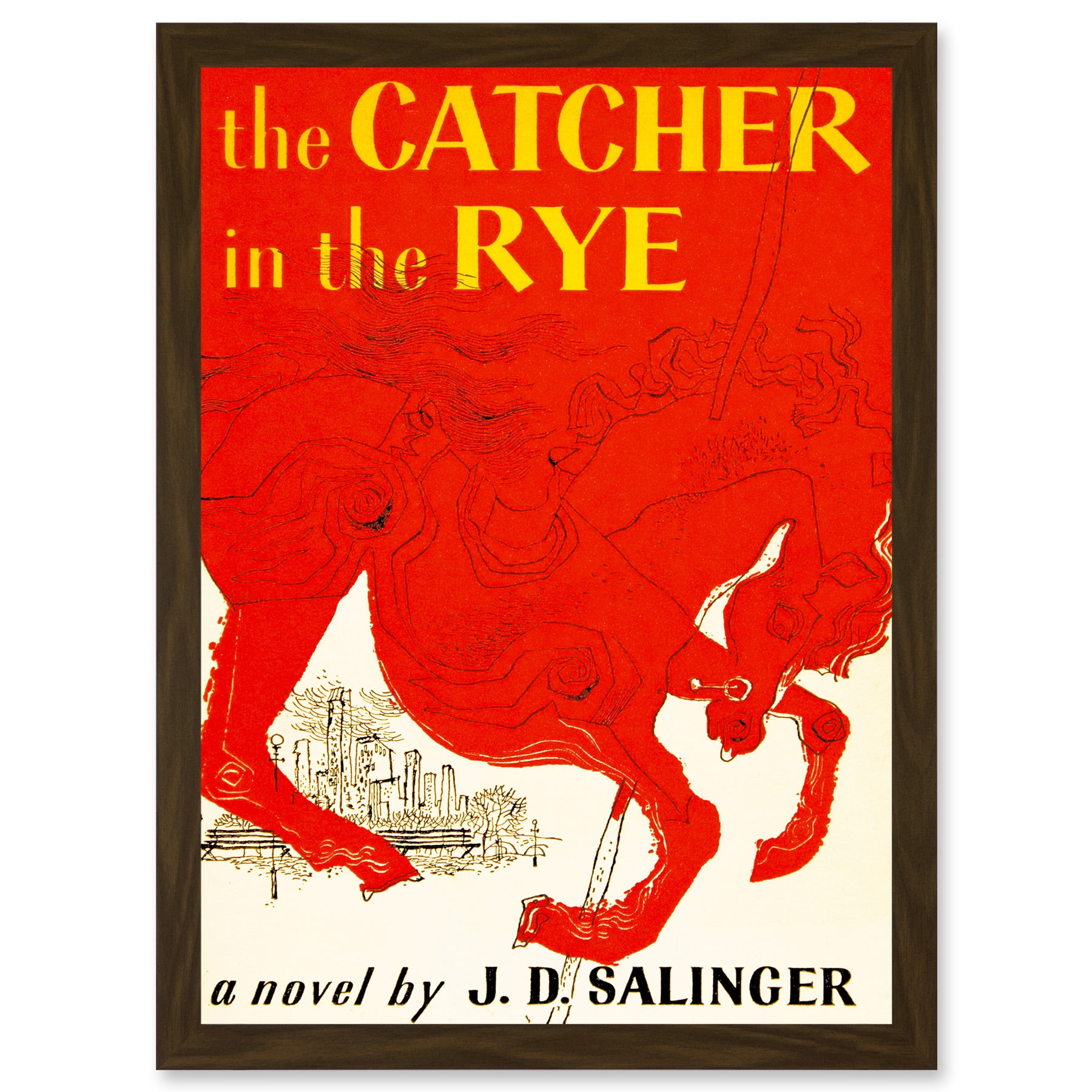 Book Cover Catcher In The Rye Salinger Classic Novel A4 Artwork Framed ...